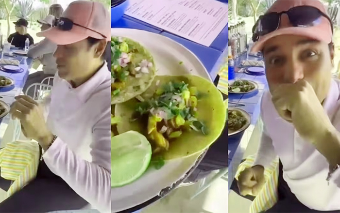 Vean a Chayanne al probar por primera vez los tacos al pastor