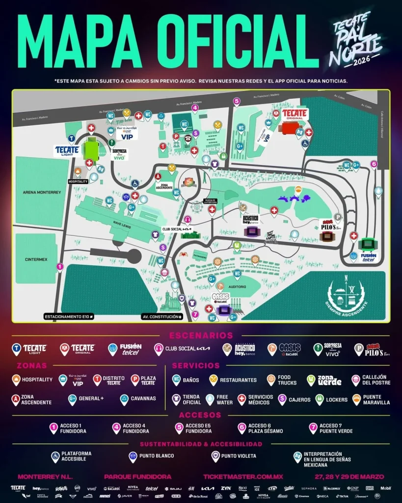 Ya hay mapa oficial del Tecate Pa’l Norte 2026